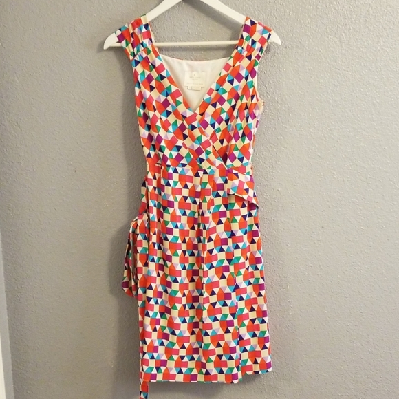 kate spade | Dresses | Kate Spade Geometric Wrap And Tie Dress Sz 2 ...